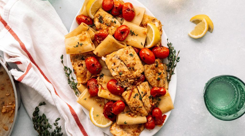 Easy Fish Pasta with Blistered Tomatoes | The Better Fish® Barramundi ...
