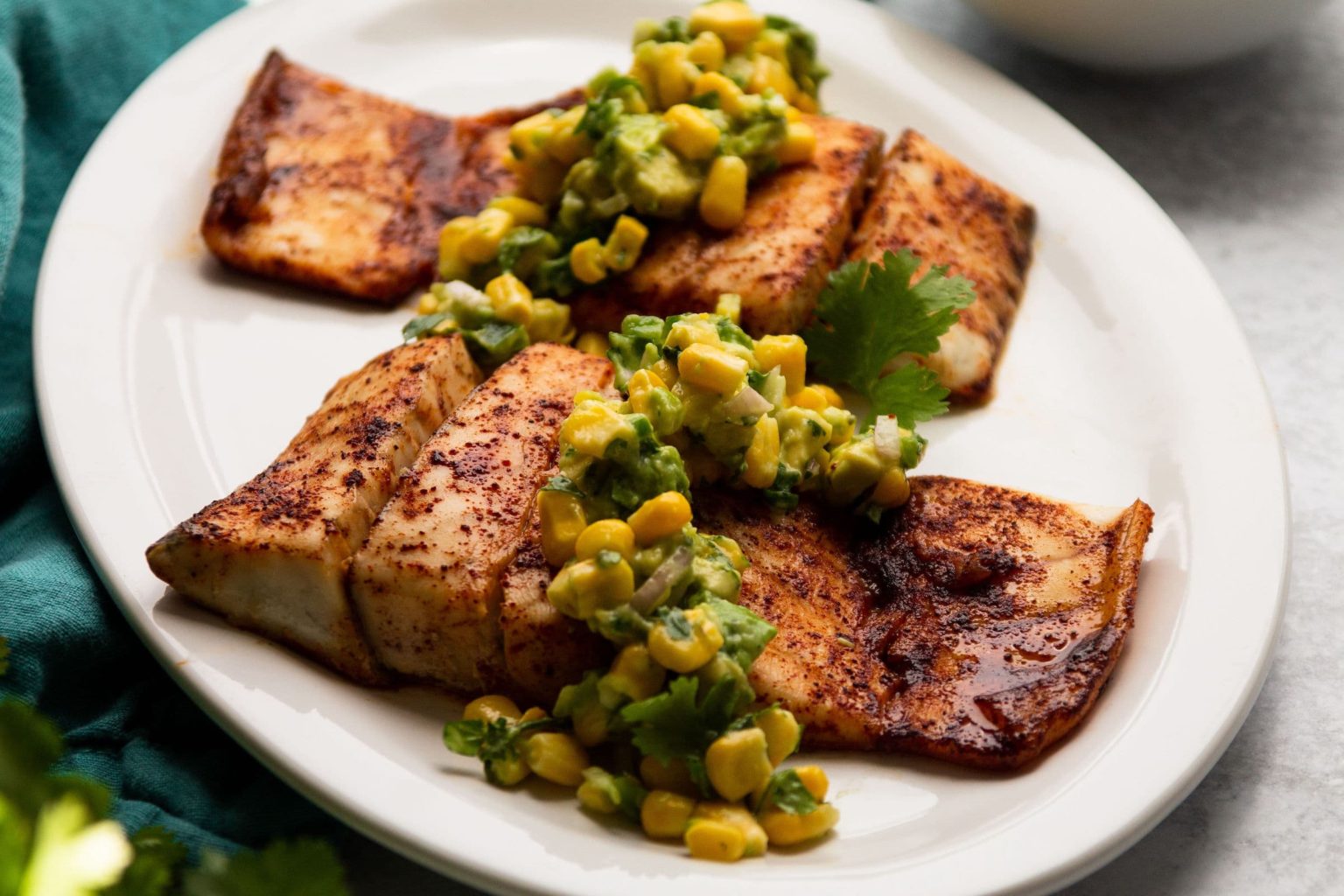 Spicy Barramundi with Avocado and Corn Salsa | The Better Fish ...